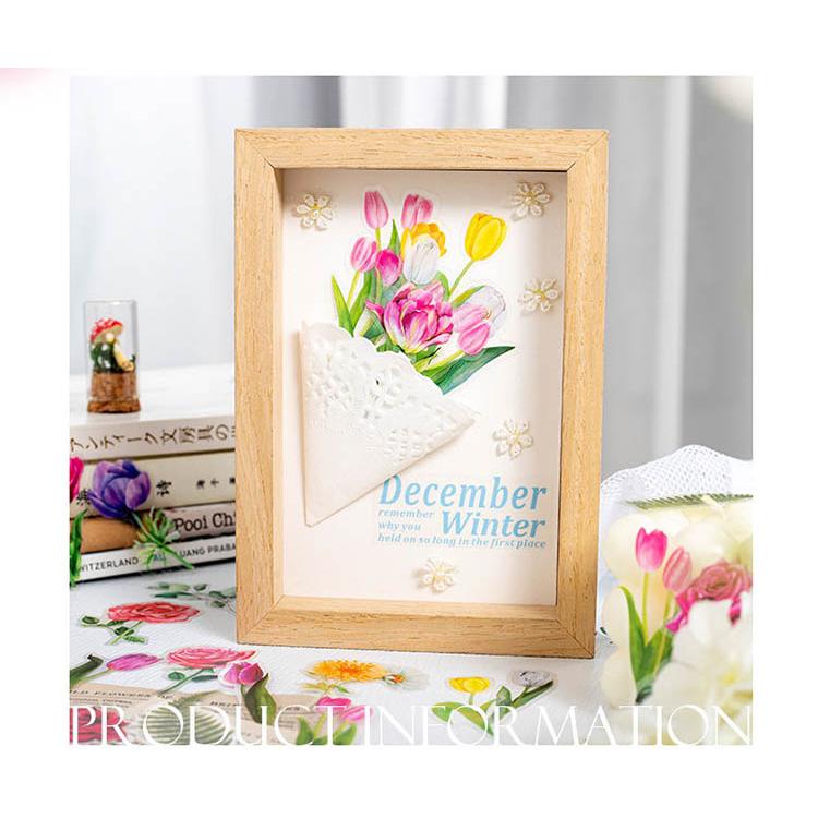 クリアシール 100枚50柄 フレークシール 花 花柄 海外 コラージュ 素材 セット 大容量 フラワー 植物 薔薇 ローズ アジサイ ひまわり 葉っぱ 耐水 sztz-100-063 ...