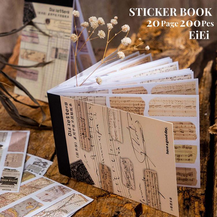 シールブック 大容量 200ピース 20枚/冊 型抜き シールシート 英字ステッカー 海外 コラージュ 素材 英字 英語 地図 文字 ヴィンテージ 手帳 sztz-20-059 : 卸売の ...
