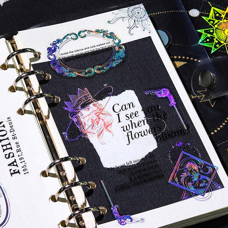 オーロラ ステッカー クリアシール 箔押し アルファベット PET コラージュ 素材 30枚 文字 シール 魔法陣 宇宙 透明 sztz-30-097 : 卸売のEiEi - 通販 ...