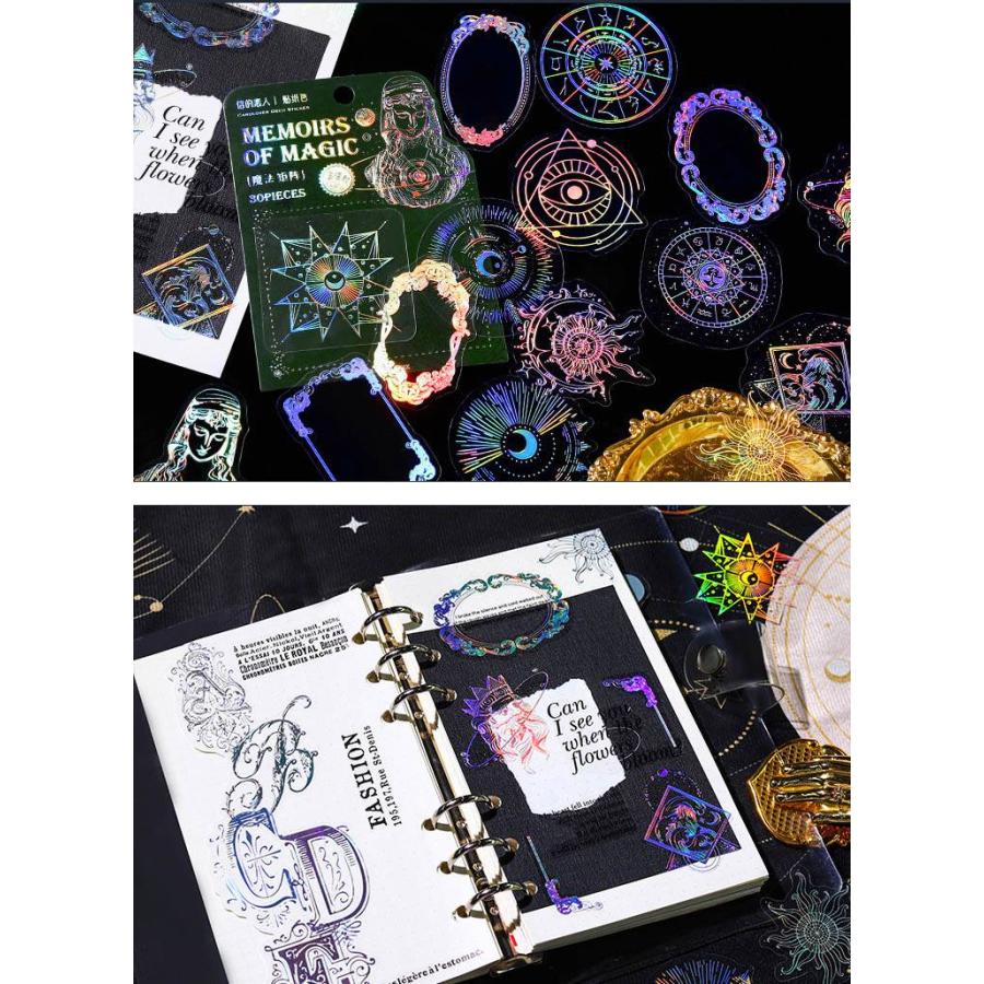 オーロラ ステッカー クリアシール 箔押し アルファベット PET コラージュ 素材 30枚 文字 シール 魔法陣 宇宙 透明 sztz-30-097 : 卸売のEiEi - 通販 ...