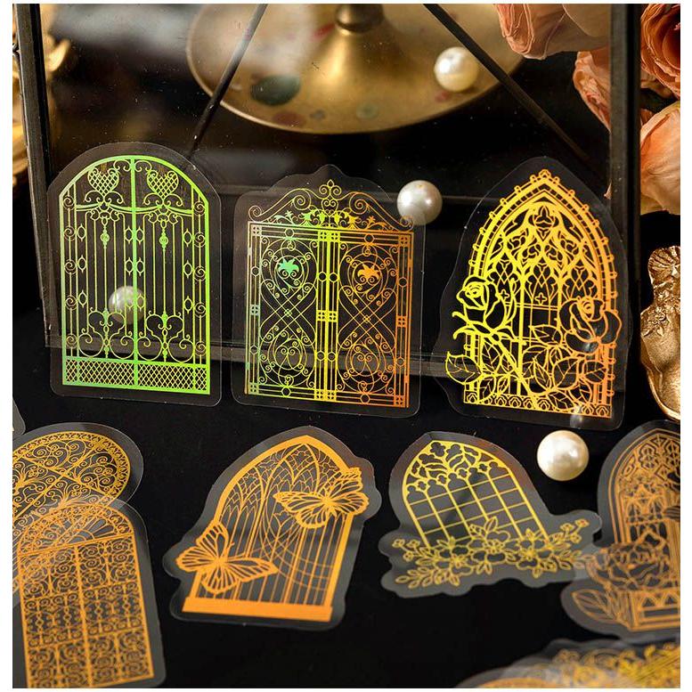 金箔押し クリアシール 透明シール 30枚 海外 コラージュ 素材 クリアステッカー ジャンクジャーナル デコシール オーロラ 箔押し 手帳 sztz-30-104 : 卸売のEiEi ...