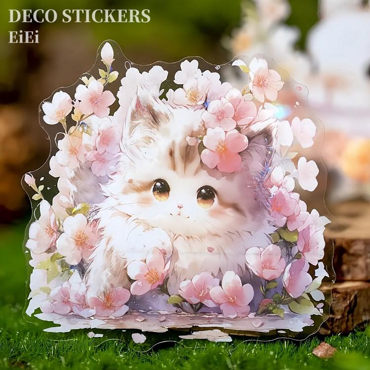 クリアシール 大きめ 30枚 かわいい 猫 兎 窓柄 イラスト 耐水シール ねこ ネコ ウサギ うさぎ ローズ 薔薇 アジサイ イラストシール コラージュ素材sztz-30-310 : 卸売の ...