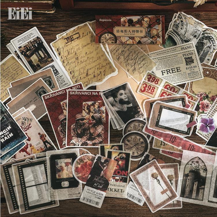 即日出荷 コラージュ素材 60点セット レトロ 素材 ペーパー ＋マステシール 海外 レース デザインペーパー デコレーション ジャンクジ sztz-60-059 : 卸売のEiEi - 通販 ...