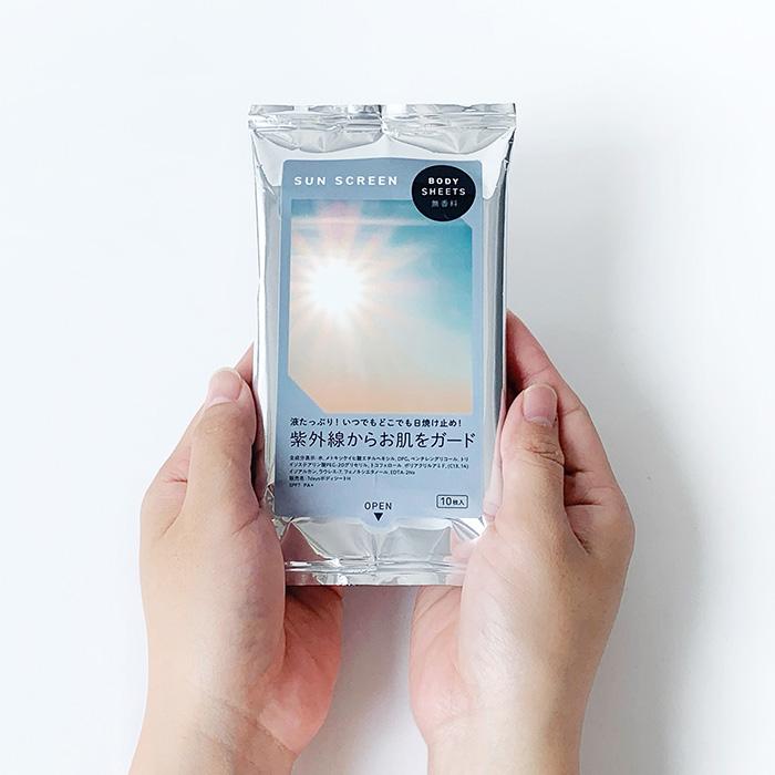 日焼け止めシート BODY SHEETS SUN SCREEN 10枚入 無香料 200個セット(1c/s) SPF7 PA+ UVケア ...