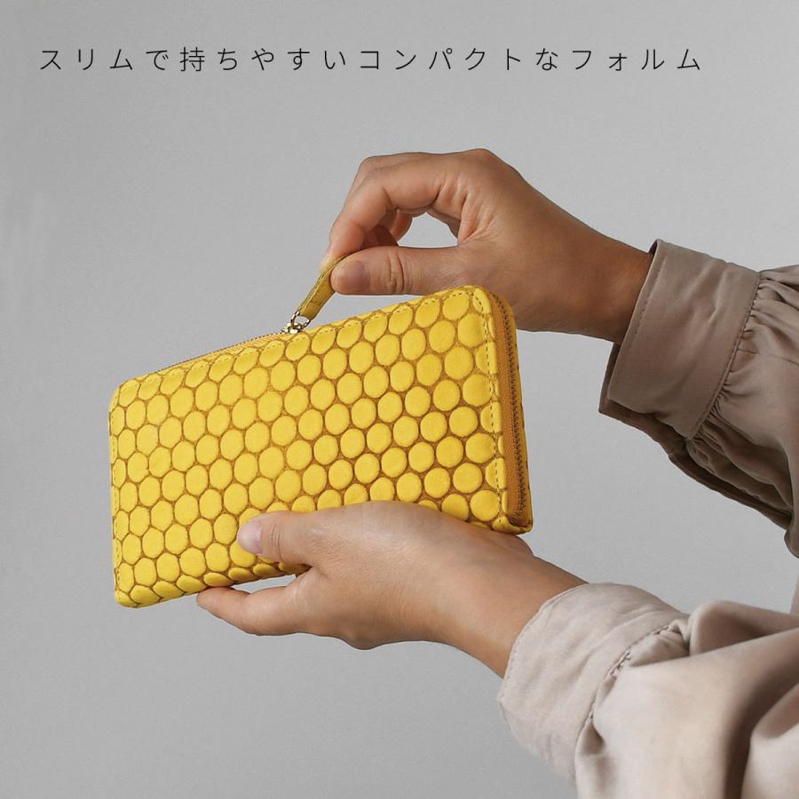 長財布 ラウンド財布 ラウンドファスナー ラウンドジップ ハニカム柄