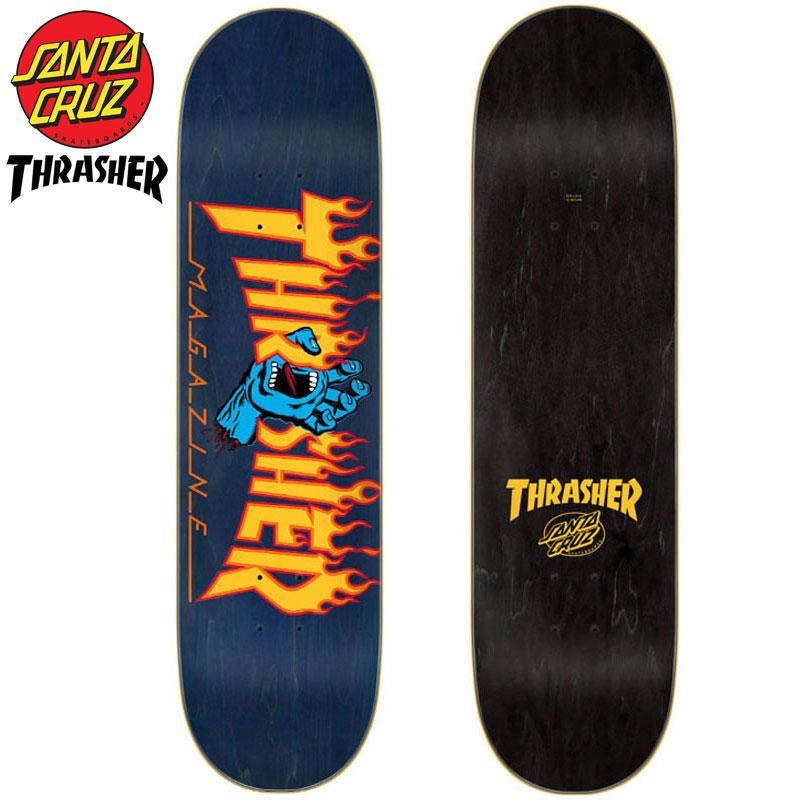 サンタクルーズ SANTA CRUZ × THRASHER SCREAMING FLAME LOGO DECK(ブルー 青 BLUE ...