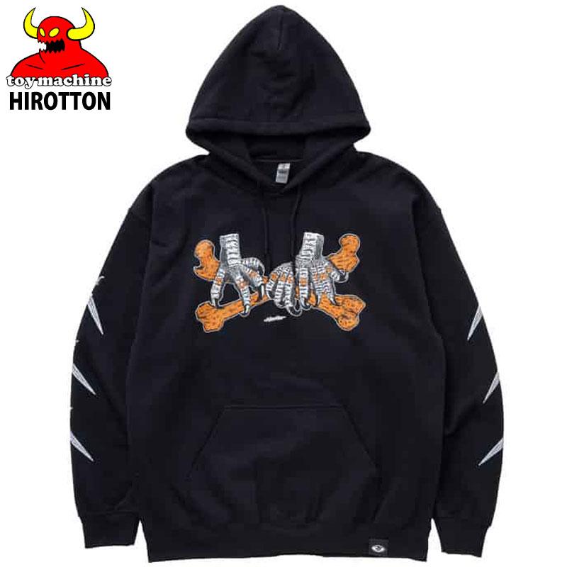 送料無料 トイマシーン TOY MACHINE x HIROTTON CLAW HOODY(ブラック 黒 BLACK)トイマシーンパーカ ...