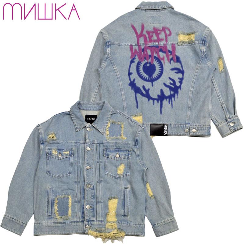 送料無料 ミシカ MISHKA上海 PRINTED DENIM JACKET(LIGHT DENIM BLUE)MISHKAデニムジャケット ...