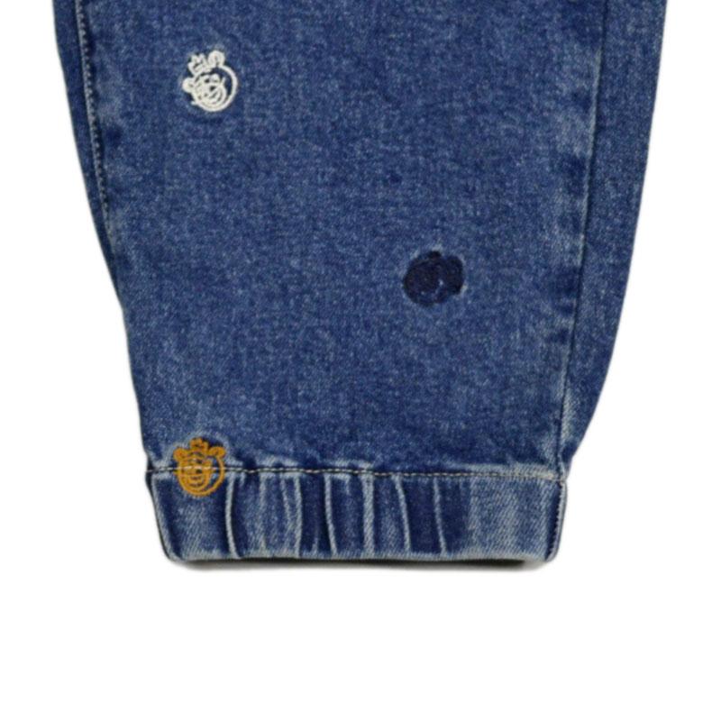 送料無料 ミシカ MISHKA上海 BEARMOP ALL-OVER EMBROIDERY DENIM JOGGER PANTS(ブルー 青 ...