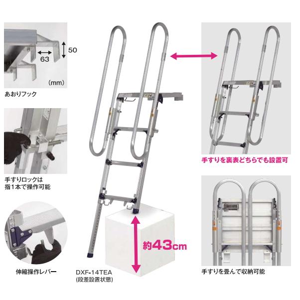 ピカ トラック昇降ステップ（手すり付き） DXF-14TEA 【直送品】 : OSショップ Yahoo!店 - 通販 - Yahoo!ショッピング