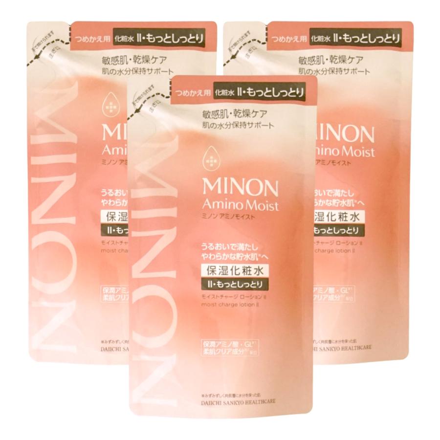 MINON [セット]ミノン アミノモイスト モイストチャージローション2もっとしっとりタイプ 詰替130ml×3個[保湿乳液/敏感肌/乾燥肌]MINON 第一三共ヘルスケア[送料無料 ...