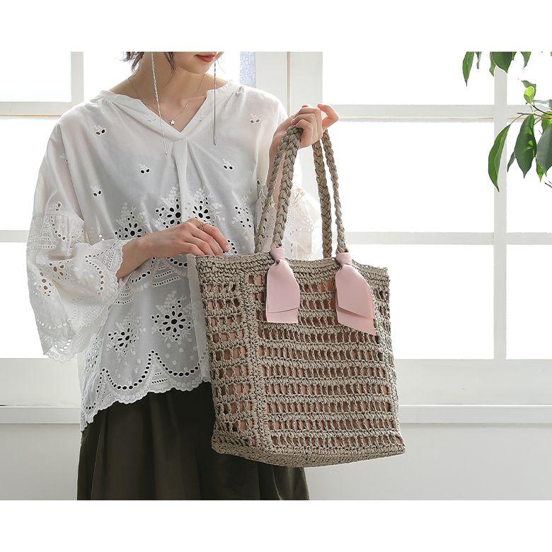 osharewalker ショルダーバッグ レディース 肩掛け ペーパー A4 大容量 マチ付き 異素材 配色 パステル『リボンペーパートートバッグ』【メール便不可】 : オシャレウォーカー ...