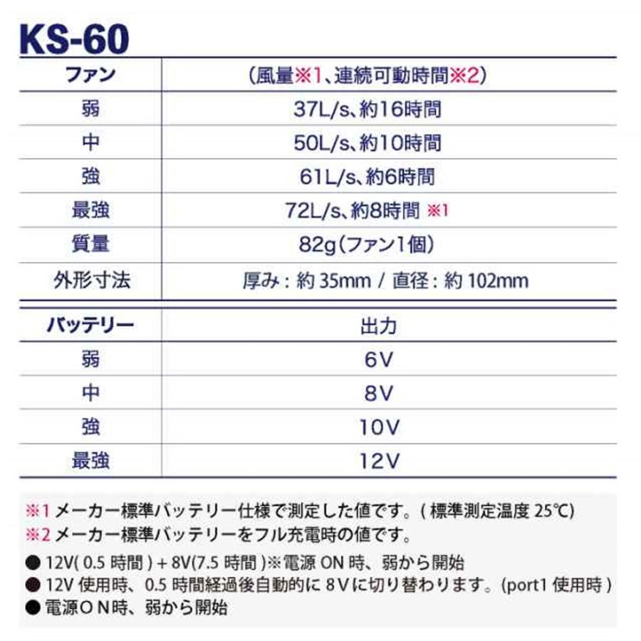 AIR SENSOR KS-60 12V ファン・バッテリーフルセット クロダルマ エアセンサー 空調ウェア 熱中症 冷却 ファン付きウェア 薄型 静音 快適 作業 ワーク : お仕事市場 ...