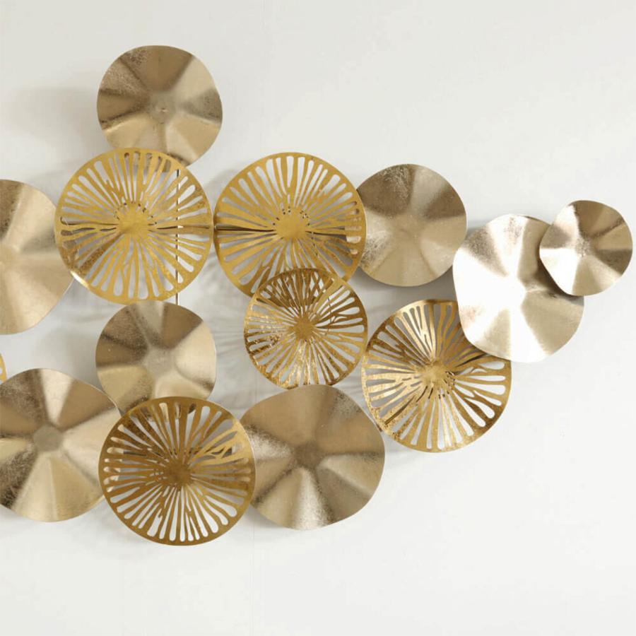 ウォールデコレーション レリーフ アート パネル ウォールアートパネル 蓮 ロータス アイアン ゴールド 金 おしゃれ モダン 北欧 インテリア 壁飾り 壁掛け :kb-11077909 ...