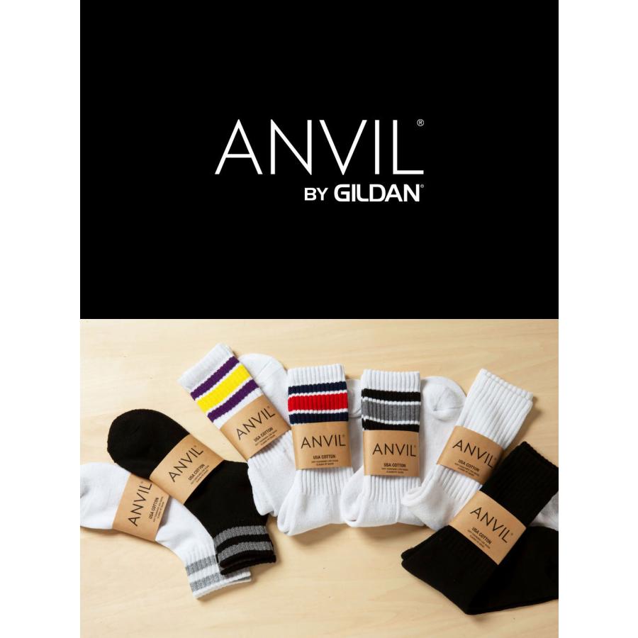 anvil ANVIL (アンヴィル) USA Cotton Tube Socks スケーターソックス メンズ チューブ ストライプ パイル ...