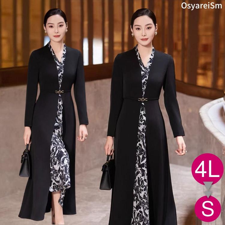 フォーマルドレス 大きいサイズ 50代 結婚式 ミセス 親族 秋 冬 母親