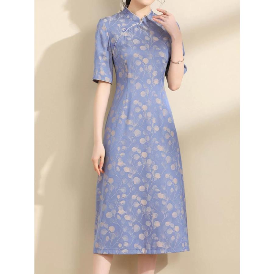 フォーマルドレス 結婚式 ミセス 60代 親族 50代 フォーマルワンピース ロング フォーマル ワンピース 大きいサイズ チャイナ風 ドレス 母 40代 半袖 :16156160685:結婚 ...