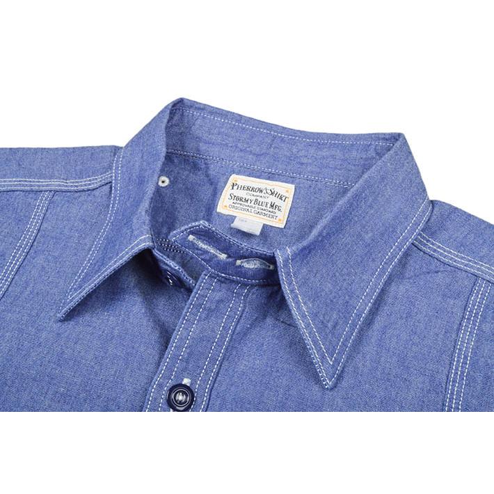 Pherrow's（フェローズ） 半袖シャンブレーワークシャツ 24S-770WSS