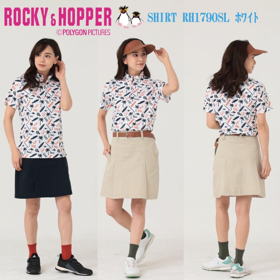 ゴルフウェア レディース 半袖 ジップ ハイネックシャツ RH1790SL ROCKY&HOPPER ロッキー＆ホッパー 2023年春夏モデル ...