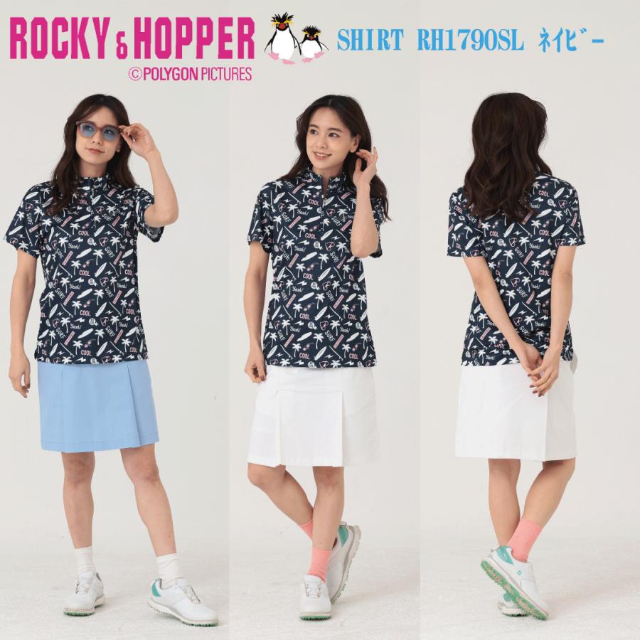 ゴルフウェア レディース 半袖 ジップ ハイネックシャツ RH1790SL ROCKY&HOPPER ロッキー＆ホッパー 2023年春夏モデル ...