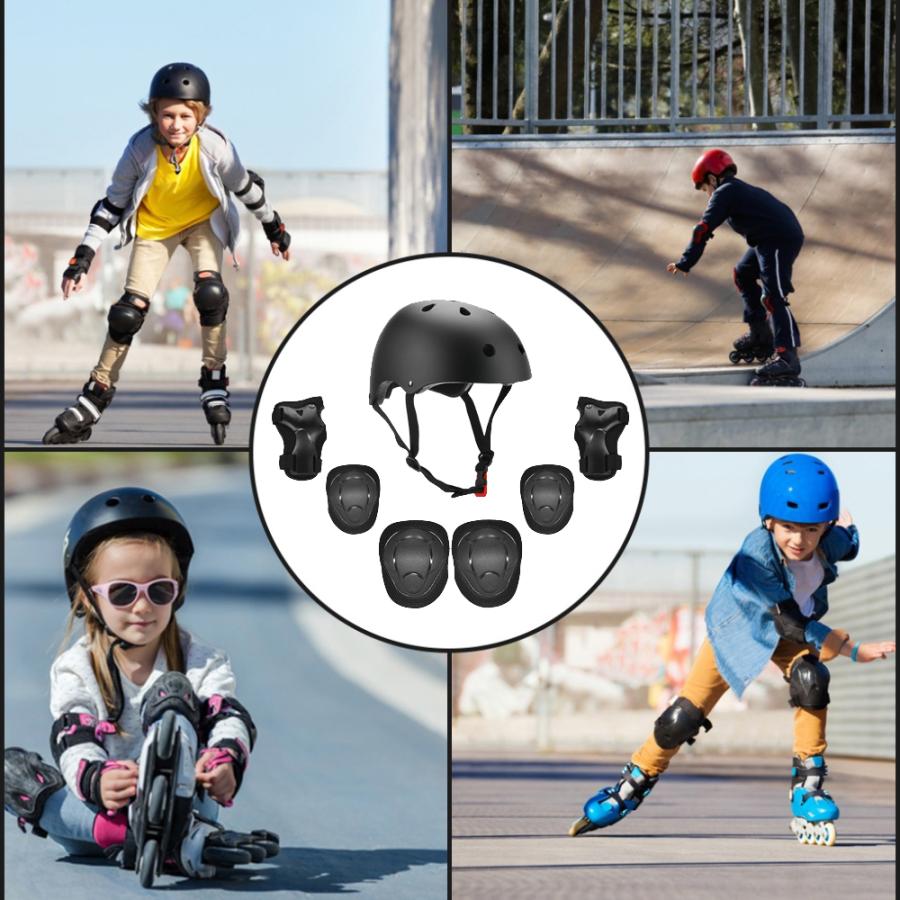 ヘルメット プロテクター サポーター 7点 セット 子供用 手のひら 肘 膝 キッズ 自転車 ラインスケート スケボー ###ヘルメット1A-TZ-### : お宝通販ショッピング - 通販 ...