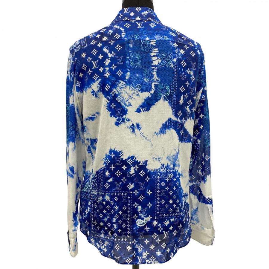 LOUIS VUITTON ★最終価格★SALE【5app0031】ルイヴィトン 長袖シャツ M モノグラムバンダナ ブルー ペイズリー コットン RM222M N08 HNS08W【中古 ...