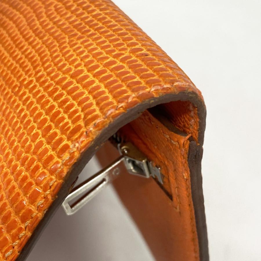 HERMES 【5db3224】エルメス 長財布 ベアン リザード オレンジ HERMES 【5db3224】エルメス 長財布 ベアン リザード オレンジ