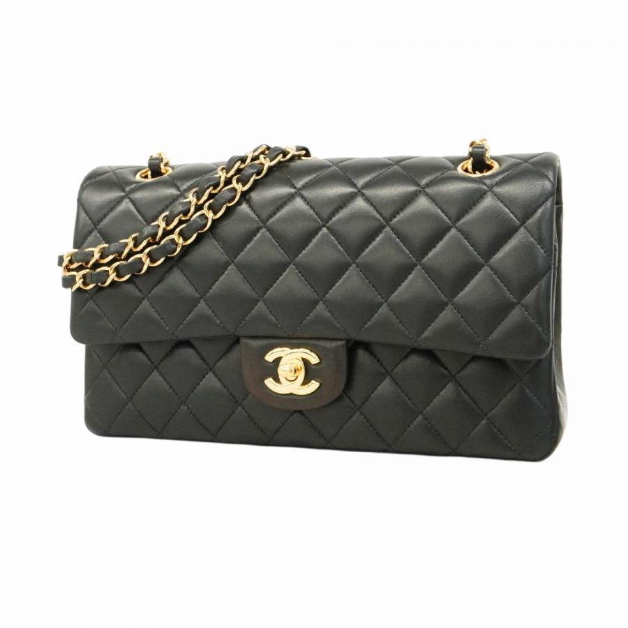 CHANEL ★SALE【5de6394】シャネル ショルダーバッグ マトラッセ Wフラップ Wチェーン ラムスキン ブラック ゴールド金具【中古】レディース : おたからや Yahoo ...