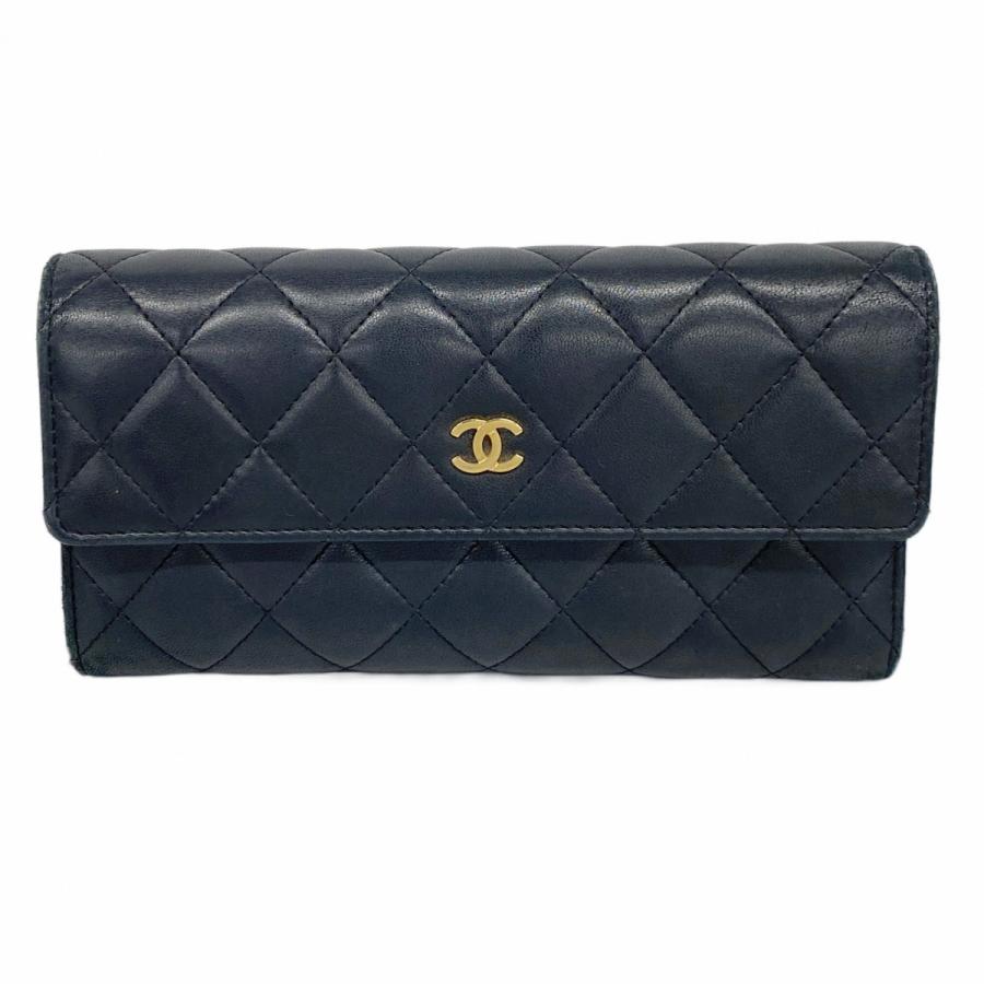 CHANEL ★SALE【5gb1206-h】シャネル 長財布 マトラッセ ラムスキン ブラック ゴールド金具【中古】レディース : おたからや Yahoo!ショッピング店 - 通販 ...