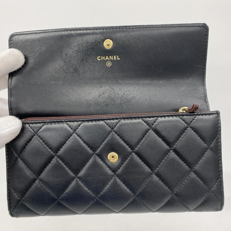 CHANEL ★SALE【5gb1206-h】シャネル 長財布 マトラッセ ラムスキン ブラック ゴールド金具【中古】レディース : おたからや Yahoo!ショッピング店 - 通販 ...