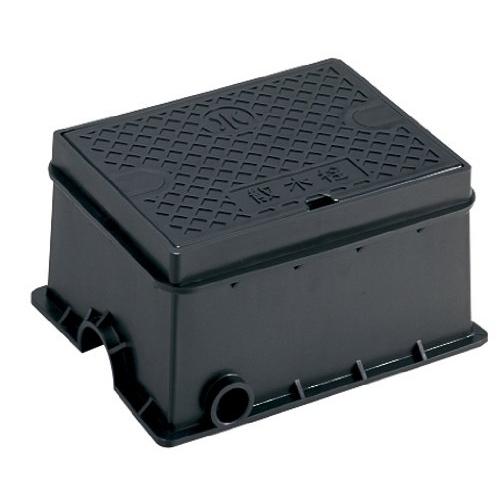 SANEI 散水栓ボックス ホースをつないだままフタができる 床面用 底板なし 黒 R81-9-D : おたま屋商店 - 通販 - Yahoo!ショッピング