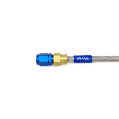 SWAGE LINE(スウェッジライン) イージーオーダーブレーキホース 汎用ホース ストレートフィッティング アルミ(ゴールド/ブルー ...