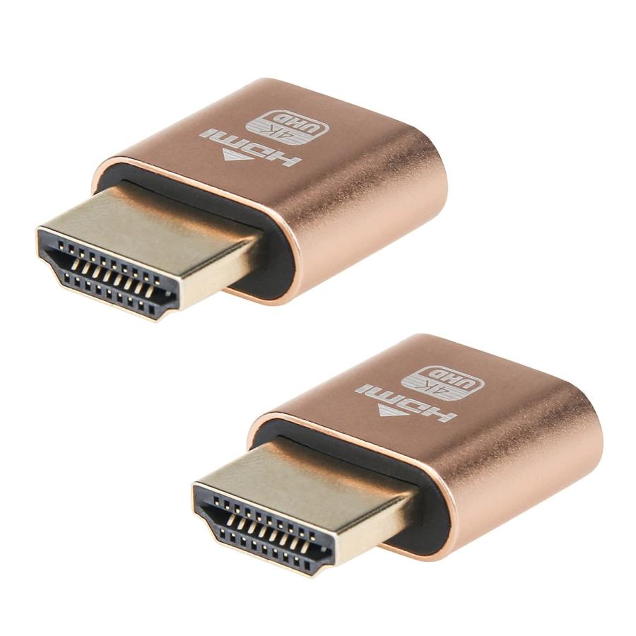 HDMIダミープラグ 2個 HDMI仮想ディスプレイ DDC EDIDエミュレータコネクタ 4K @60Hz バーチャルモニターディスプレイ ...