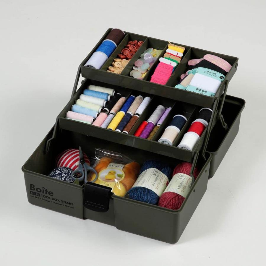 ベストコ ツールボックス 仕切式 ガレージ DIY アウトドア 工具箱 パーツ カーキ MA-4028 Boite : おたま屋商店 - 通販 - Yahoo!ショッピング