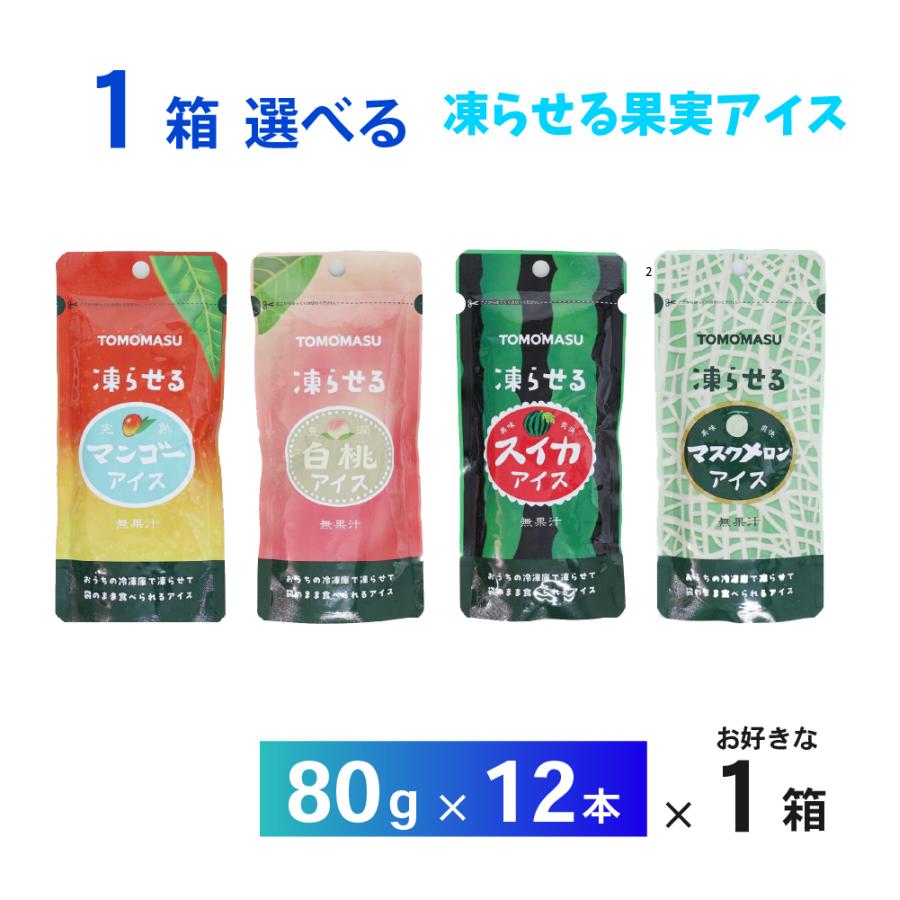 1ケースよりどり 友桝飲料 凍らせる果実アイス スイカ 白桃 マンゴー マスクメロン 80g×12本 送料無料 常温配送 果実サイダー パウチ フルーツ シャーベット : otodoke ...