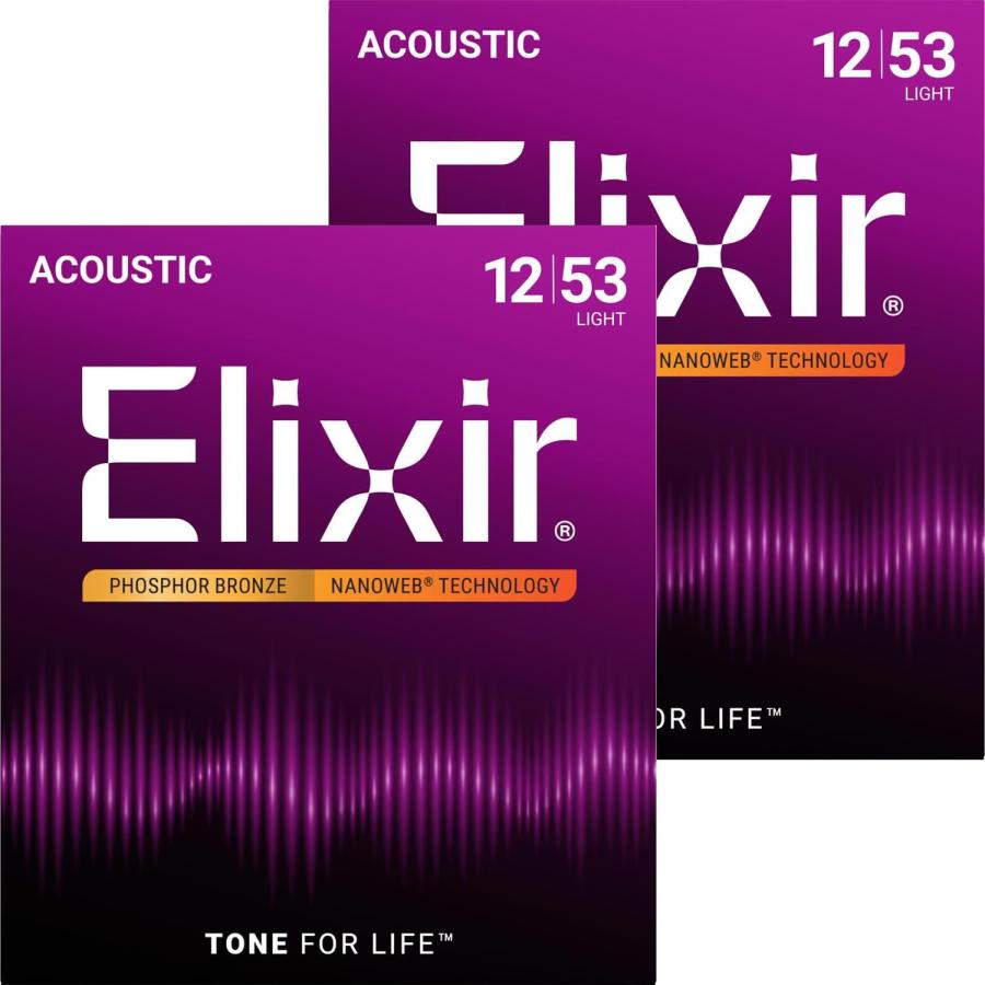 Elixir 【お買い得 2個セット】Elixir エリクサー アコースティックギター弦 16052 PHOSPHOR BRONZE ...