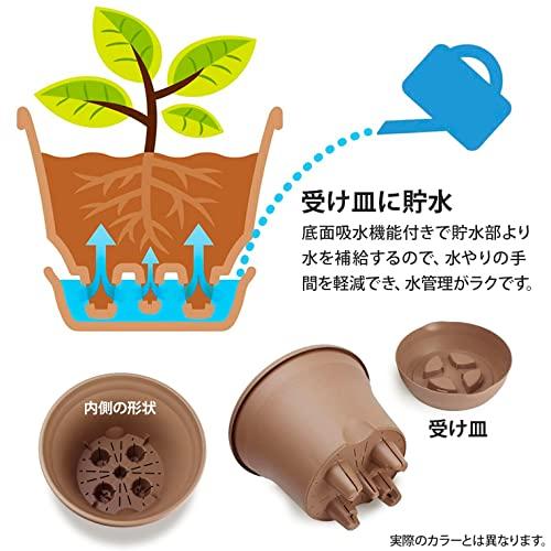 リッチェル 底面給水鉢 ウルオ ポット 25型N ベージュ 日本製 701013 土容量 4.4L、水容量 0.8L ...