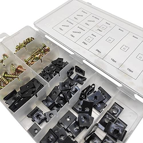 YFFSFDC Uナット ネジ キット Uクリップ オートバイ フェアリング 金属製 固定ツール U字型 クリップ ボルト 170ピース :no2ebd2489cd:雑貨屋 ...