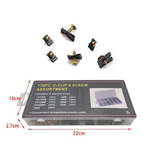 YFFSFDC Uナット ネジ キット Uクリップ オートバイ フェアリング 金属製 固定ツール U字型 クリップ ボルト 170ピース : 雑貨屋MelloMellow - 通販 ...