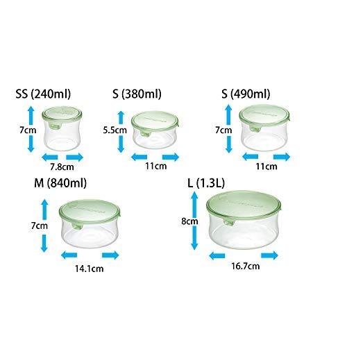 iwaki(イワキ) 耐熱ガラス 保存容器 グリーン 丸型 M 840ml パック&レンジ KT7402-G : 雑貨屋MelloMellow - 通販 - Yahoo!ショッピング