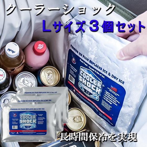 保冷バッグ 保冷パック 保冷剤 最強 長時間 COOLER SHOK クーラーショック Lサイズ 3パックセット キャンプ : 男のこだわり ...