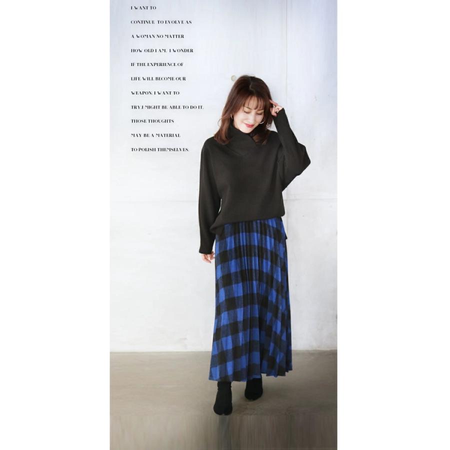 OTONA ニット トップス ブラック 春 秋 冬 長袖 ドルマン 伸縮性 ハイネック カシュクールネック リブ チクチクしない ゆるっとカバー 大人襟 40代 50代 60代 : otona ...