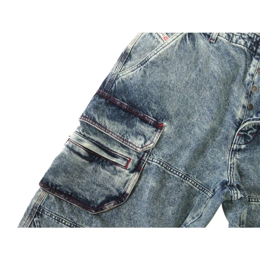 DIESEL ディーゼル ルーズフィット ストレート アシンメトリーポケット カーゴジーンズ D-FISH A09535 0EMAN ...