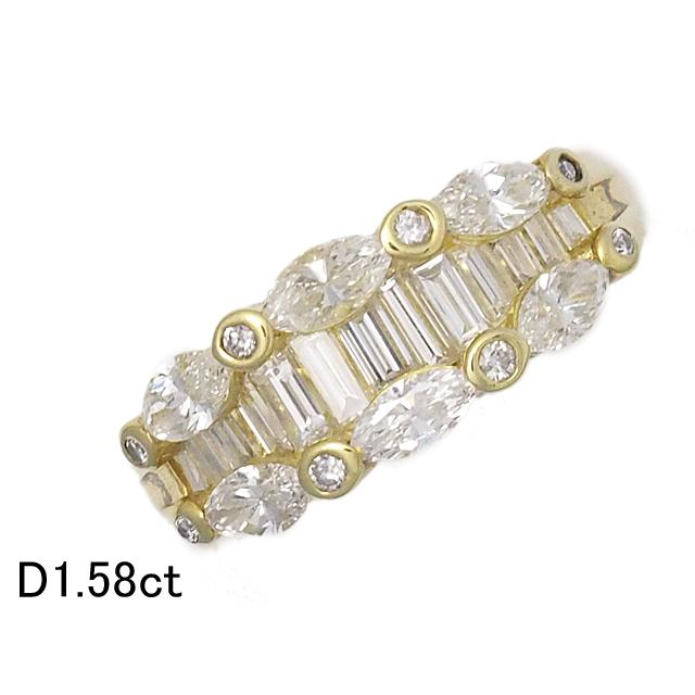音羽屋 ダイヤモンド/1.58ct K18YG イエローゴールド デザイン リング 9号 仕上済 : 質音羽屋Yahoo!ショッピング店 - 通販 - Yahoo!ショッピング