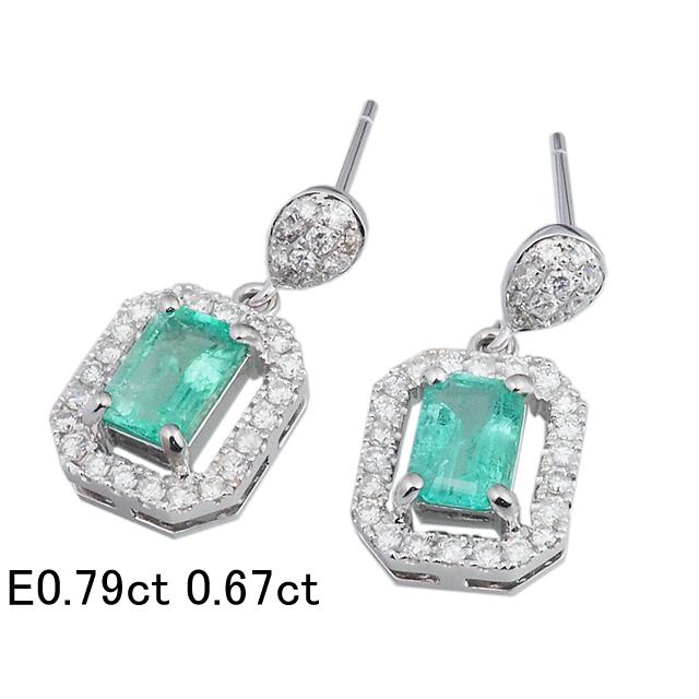 音羽屋 エメラルド/0.79ct 0.67ct ダイヤ/0.56ct K18WG ピアス 鑑別カード付き 仕上済【中古】 : 質音羽屋Yahoo!ショッピング店 - 通販 - Yahoo!ショッピング