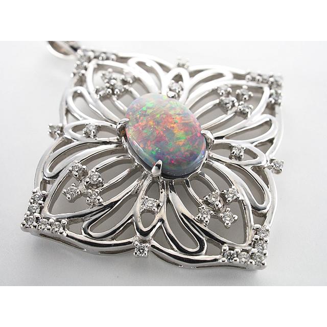 音羽屋 ブラックオパール/1.81ct ダイヤ/0.40ct K18WG ヘッド ペンダントトップ 鑑別カード付き 仕上済【中古】 : 質音羽屋Yahoo!ショッピング店 - 通販 ...