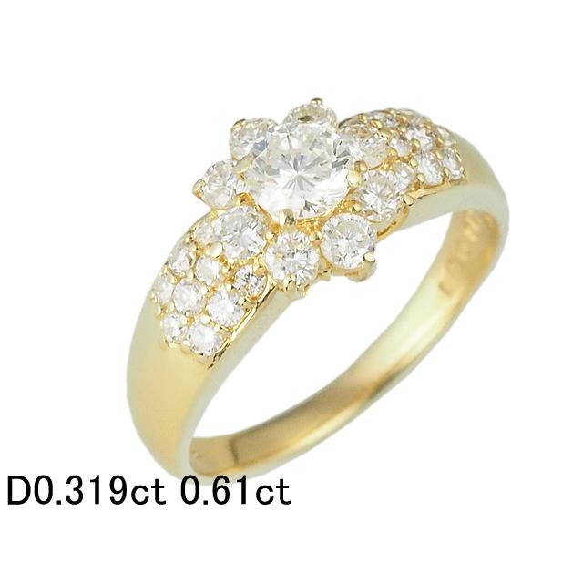 音羽屋 E/SI-1 ダイヤモンド/0.319ct 0.61ct K18YG デザイン リング 11号 ソーティング付き 仕上済【中古】 : a13217 : 質音羽屋Yahoo!ショッピング ...