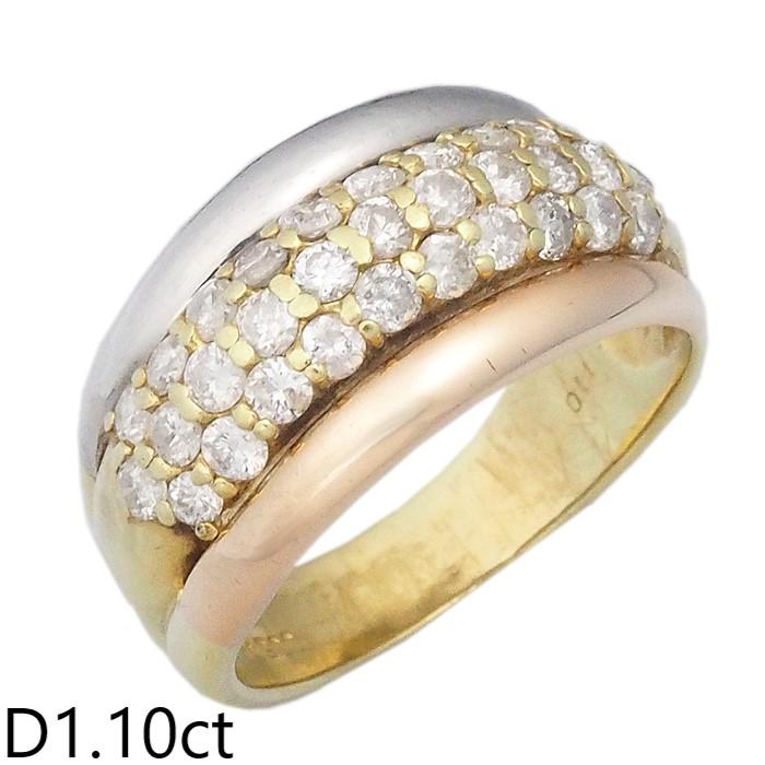 音羽屋 ダイヤモンド/1.10ct K18YG/K18PG/Pt900 デザイン リング 12号 仕上済【中古】 : 質音羽屋Yahoo!ショッピング店 - 通販 - Yahoo!ショッピング