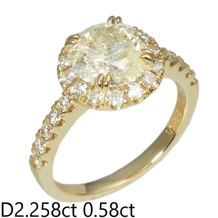 音羽屋 ダイヤモンド/2.258ct ダイヤ/0.58ct K18YG デザイン リング 13.5号 ソーティング付き 仕上済【中古】 : a13894 : 質音羽屋Yahoo!ショッピング店 ...