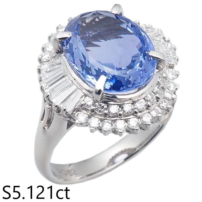音羽屋 ジュエリーマキ スリランカ産 ノーヒート 非加熱サファイア/5.121ct ダイヤ/0.62ct Pt850 リング 12.5号 鑑別書付 仕上済【中古】 : 質音羽屋Yahoo ...